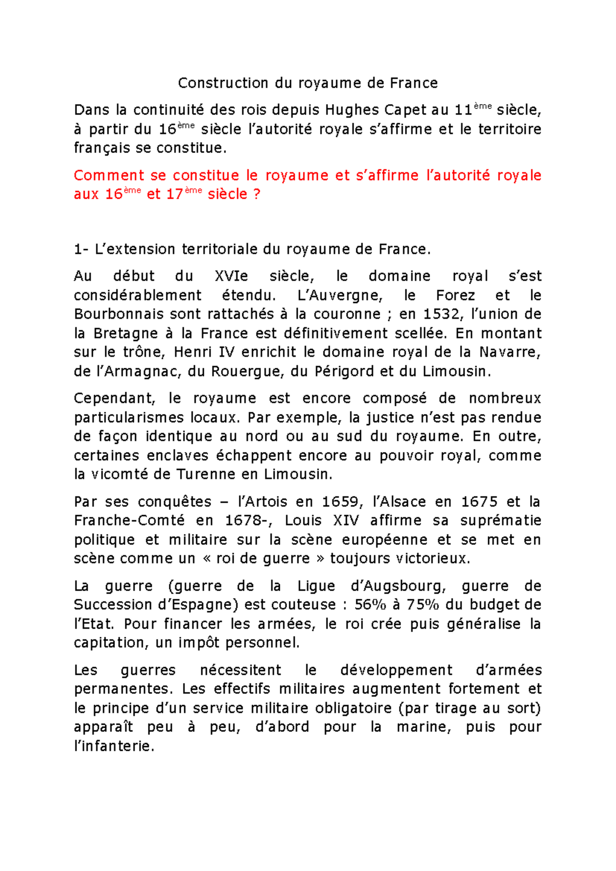 Construction du royaume de France - Comment se constitue le royaume et ...
