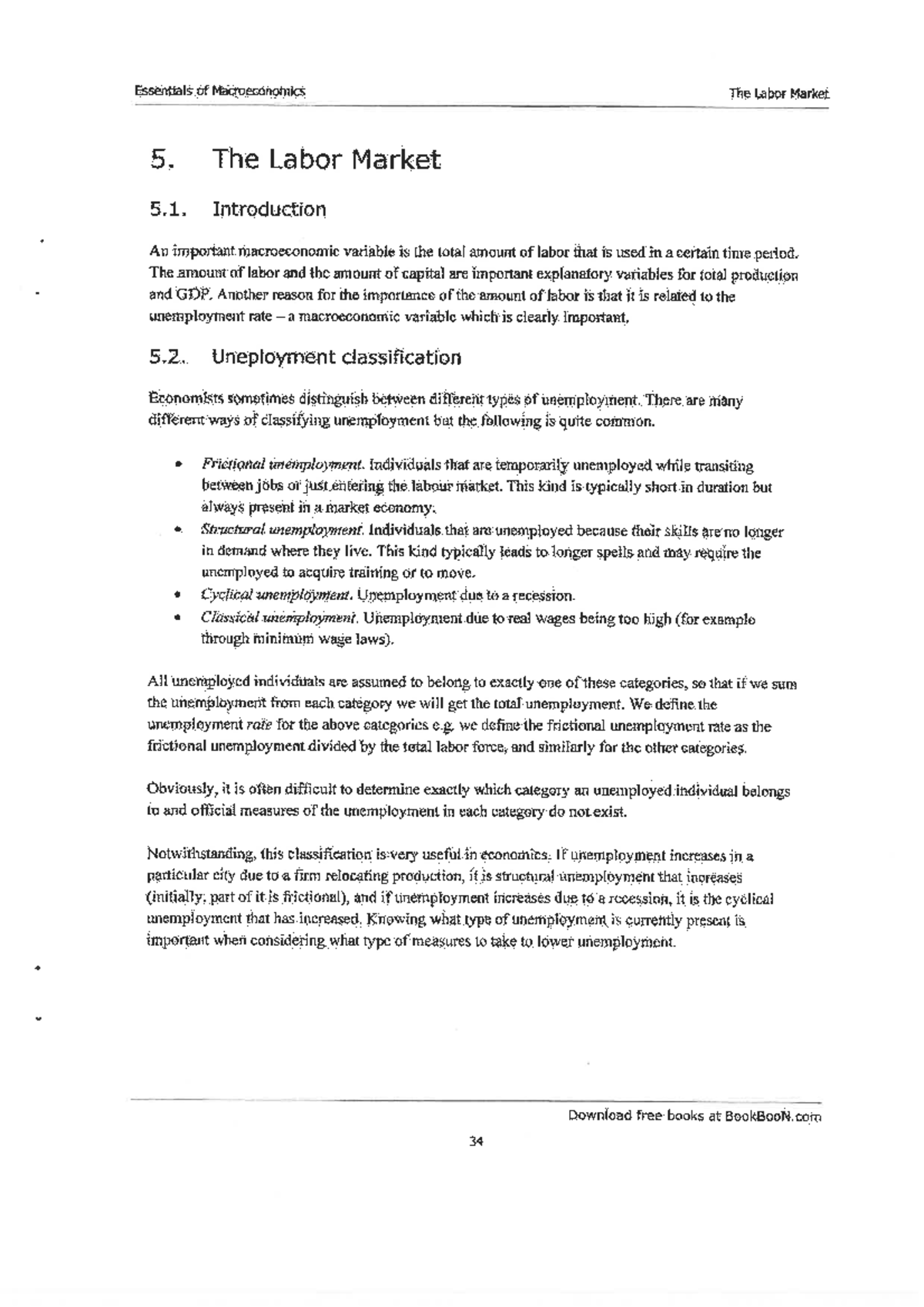 Labour Force notes - Essentials of Macroeconomics The Labor Market 5 ...