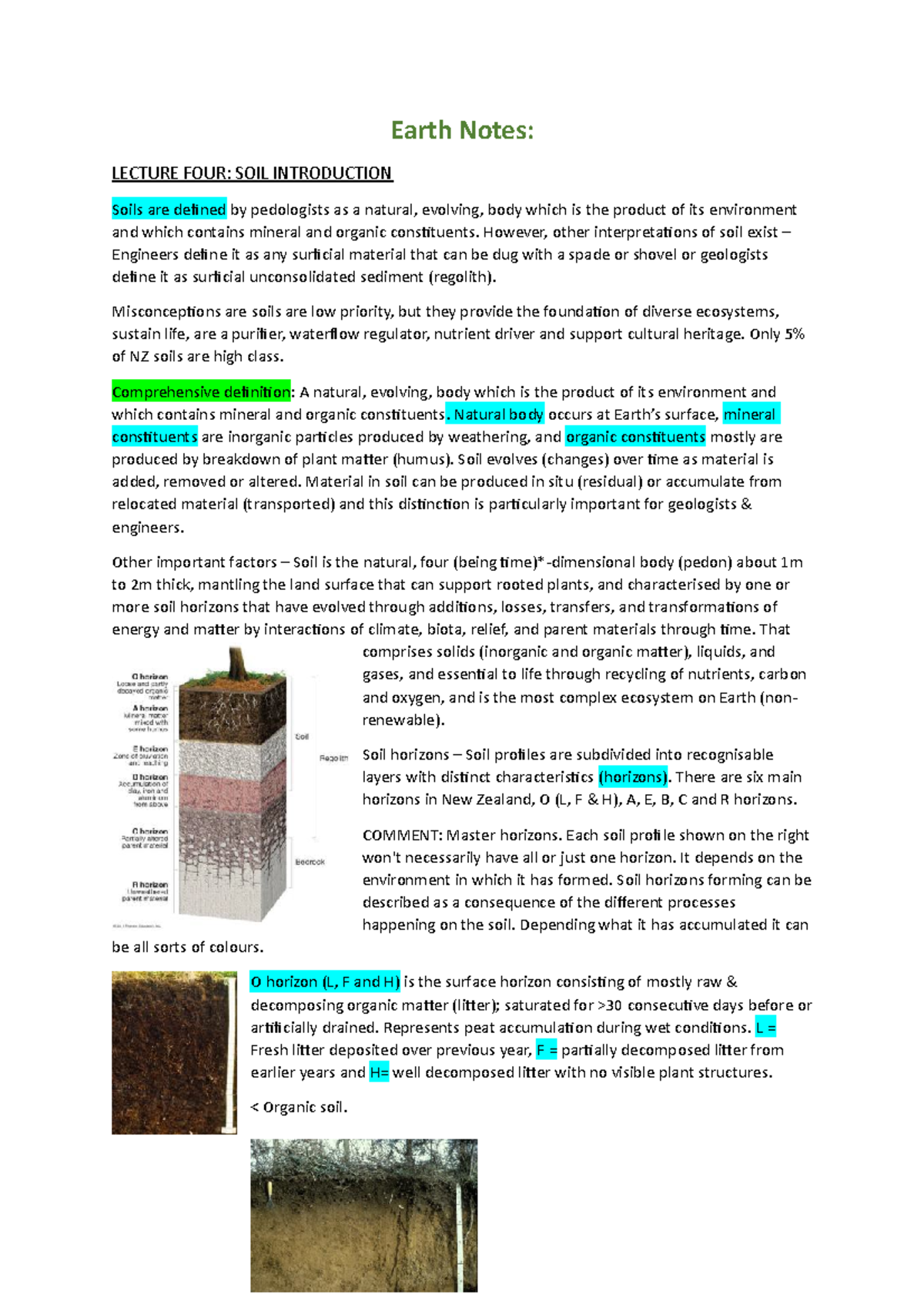Earth Lecture Notes Soils & Landslides - Earth Notes: LECTURE FOUR ...