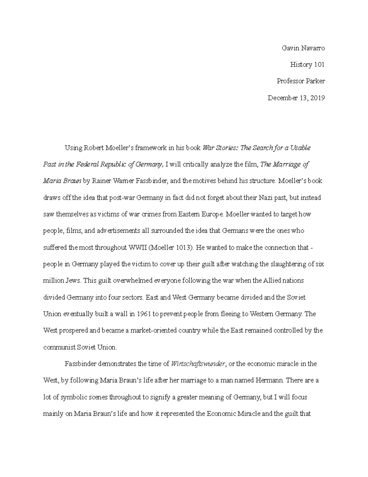 Gavin Navarro Hist 101 Essay - Gavin Navarro History 101 Professor ...