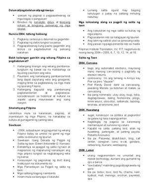 Paksang Diwa - NOTES - Paksang Diwa Ang paksang diwa na napapaloob sa ...