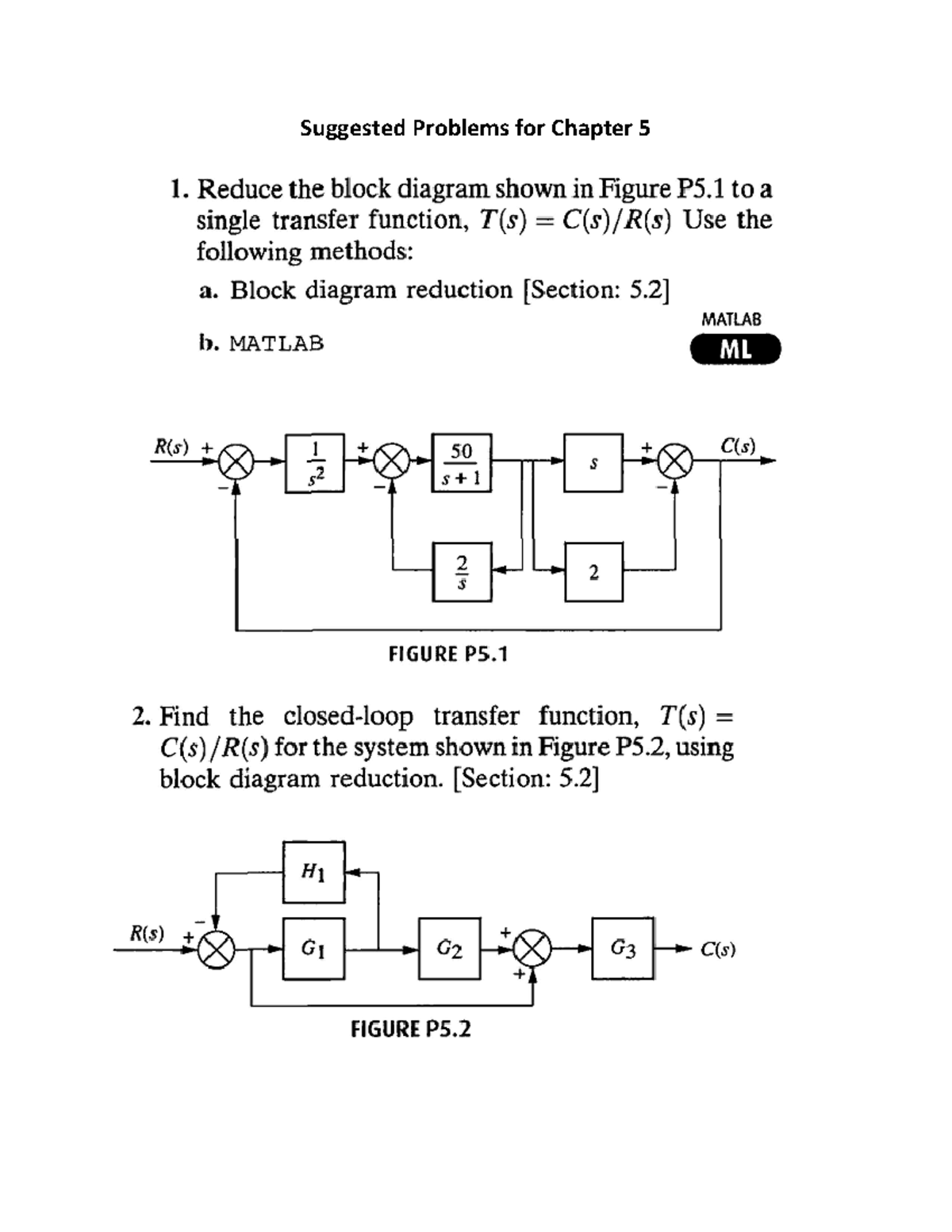 Suggested Problems-Chapter 5 - Suggested Problems for Chapter Chapter 5: Solutions of ...
