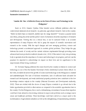 GNED 06 Lecture 06 Selected Indigenous Science and Technologies Transcript - Republic of the ...