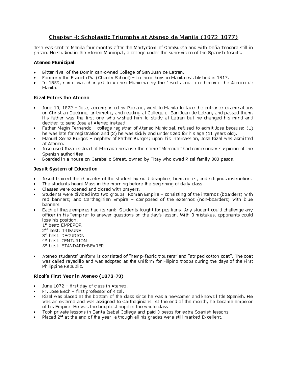 Life and Works of Dr. José Rizal - Chapter 4: Scholastic Triumphs at ...