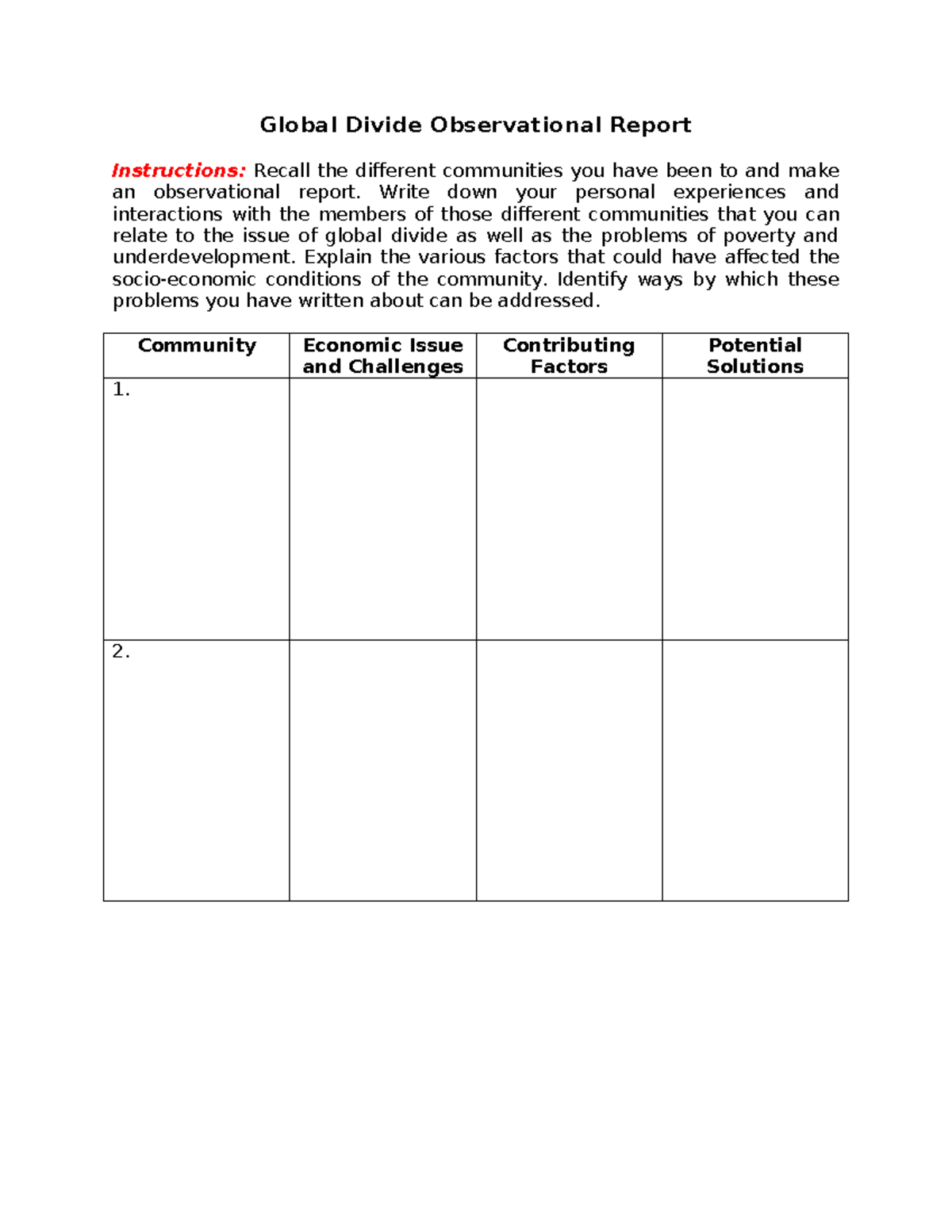 Global Divide Observational Report - Global Divide Observational Report ...