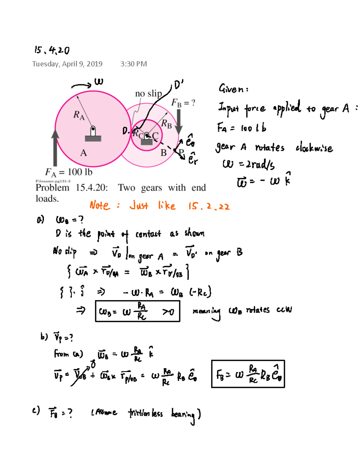 15 - HW Solutions from MAE 2030 taught by Professor Andy Ruina during ...