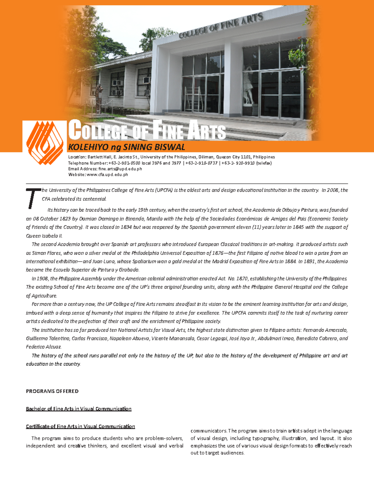 CFA - CFA - T he University of the Philippines College of Fine Arts ...