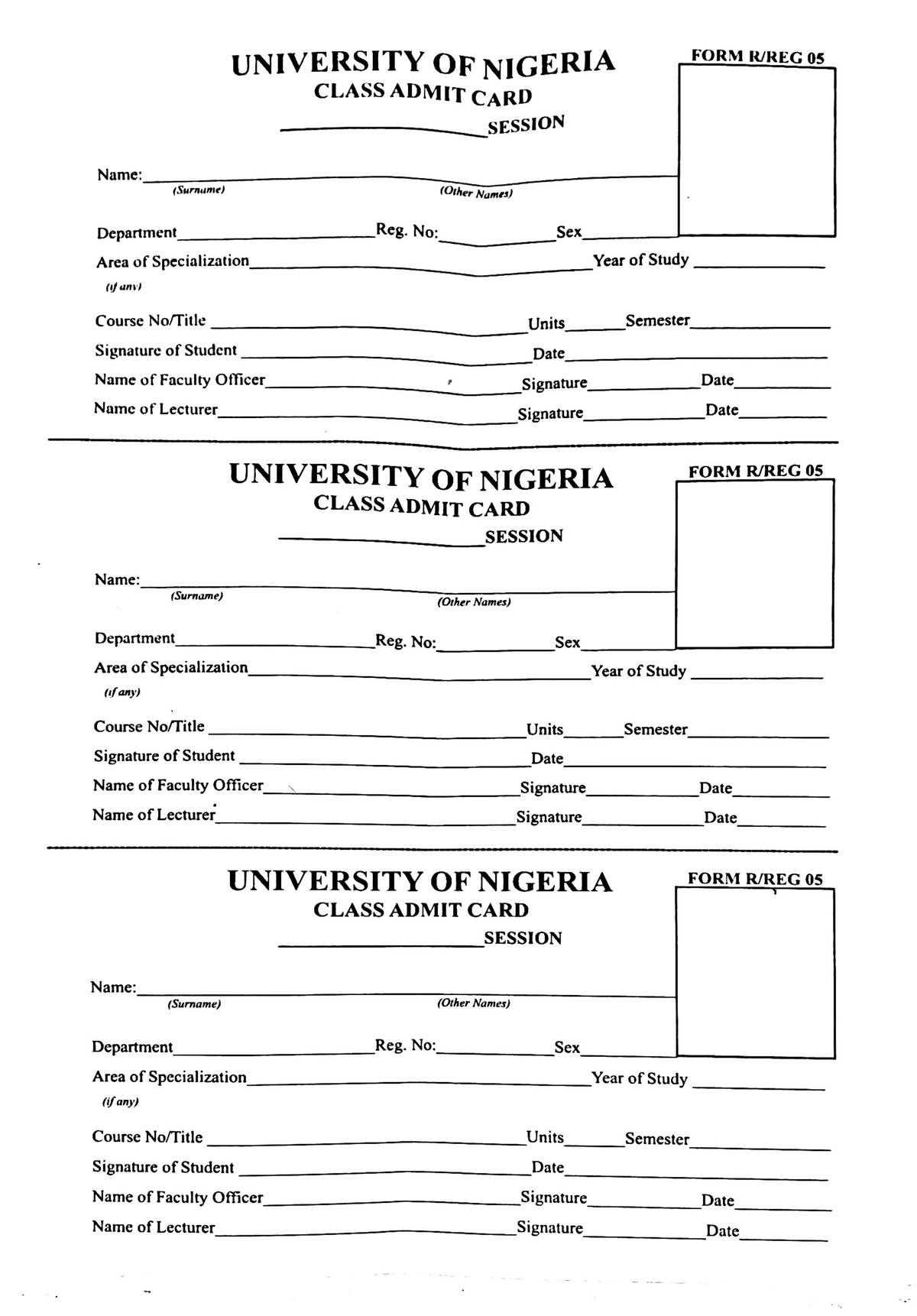 Class Admit CARD - Please give your document a descriptive and clear ...