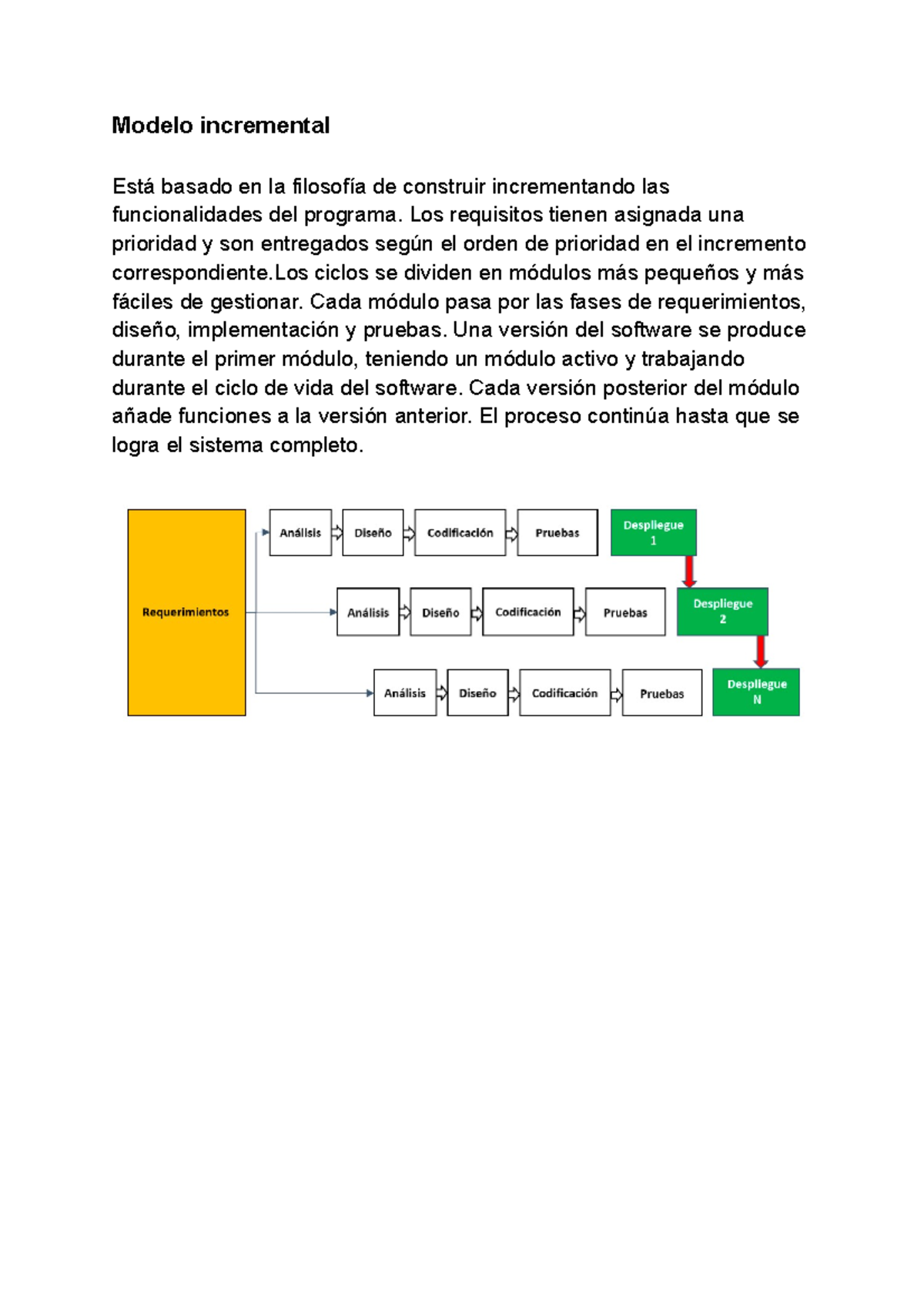 Modelo incremaental - Modelo incremental Está basado en la filosofía de ...