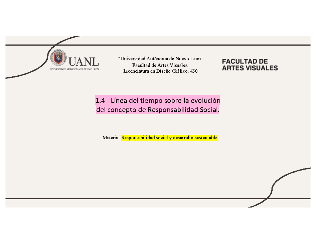 1.4 linea del tiempo sobre la evolucion del concepto de responsabilidad social - 1 - Línea del ...