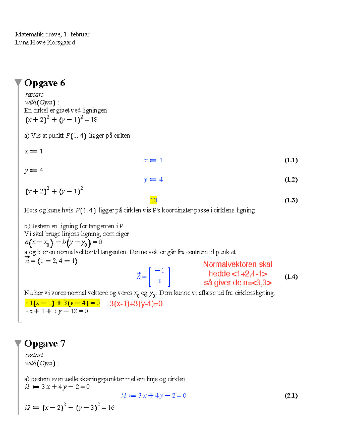 Mattestfebruar - Mat test med forskellige opgaver - (1)(1) (1)(1) (2)(2 ...
