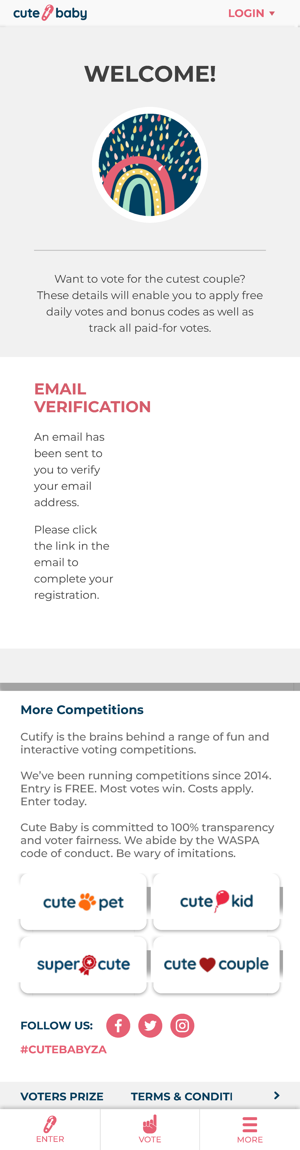 Registration - Cute Baby SA - FOLLOW US: #CUTEBABYZA More Competitions ...