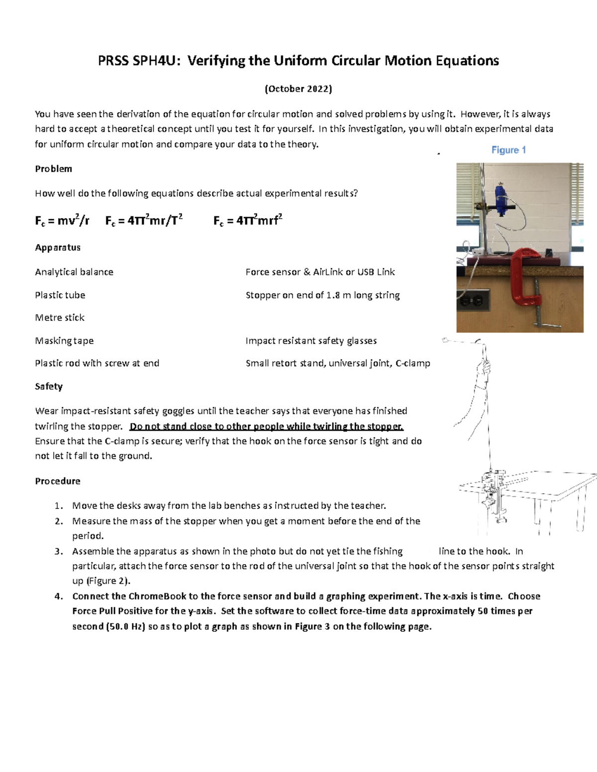 Copy of Verifying the Uniform Circular Motion Equations Sparkvue ...