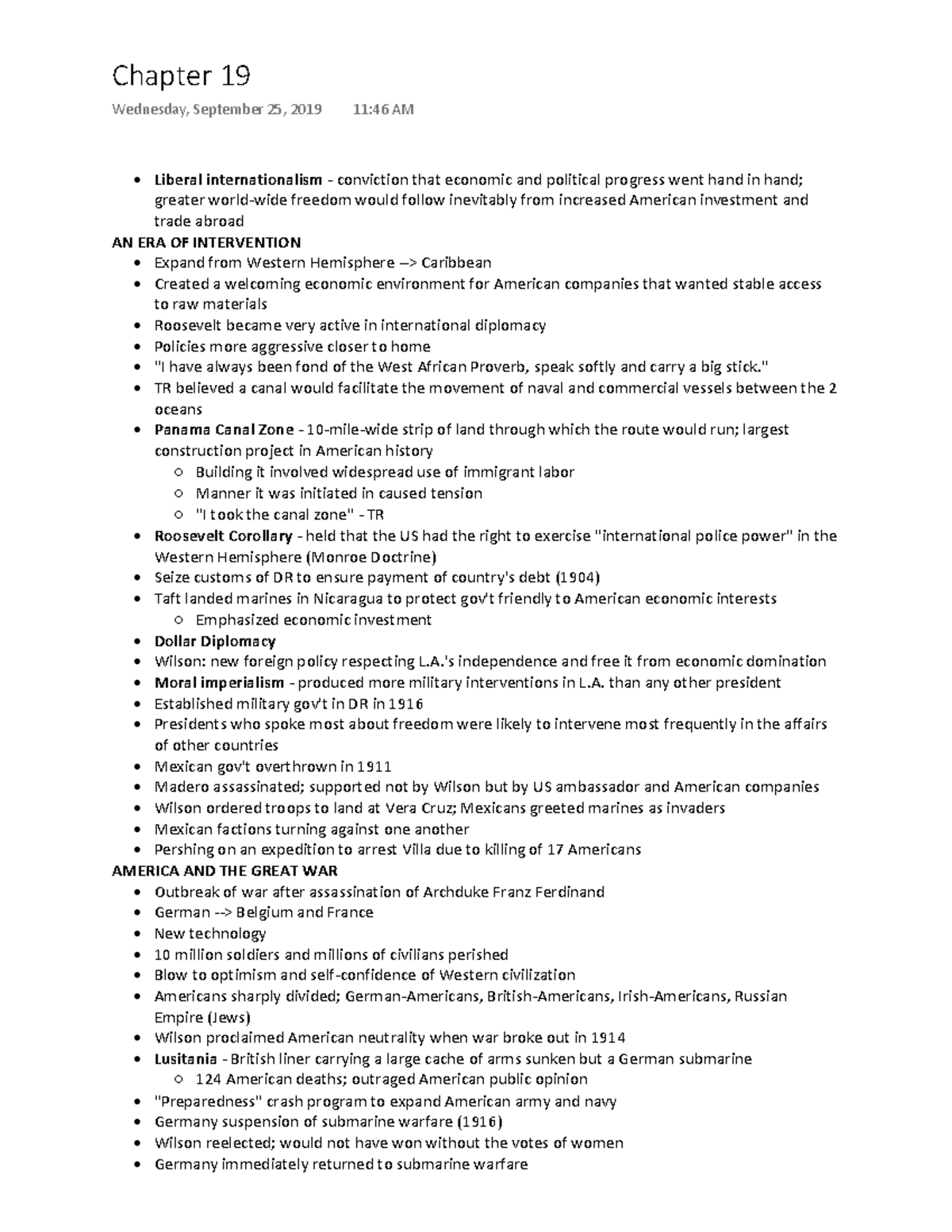 Chapter 19 Notes - ŝďĞƌĂů ŝŶƚĞƌŶĂƚŝŽŶĂůŝƐŵͲ - Studocu