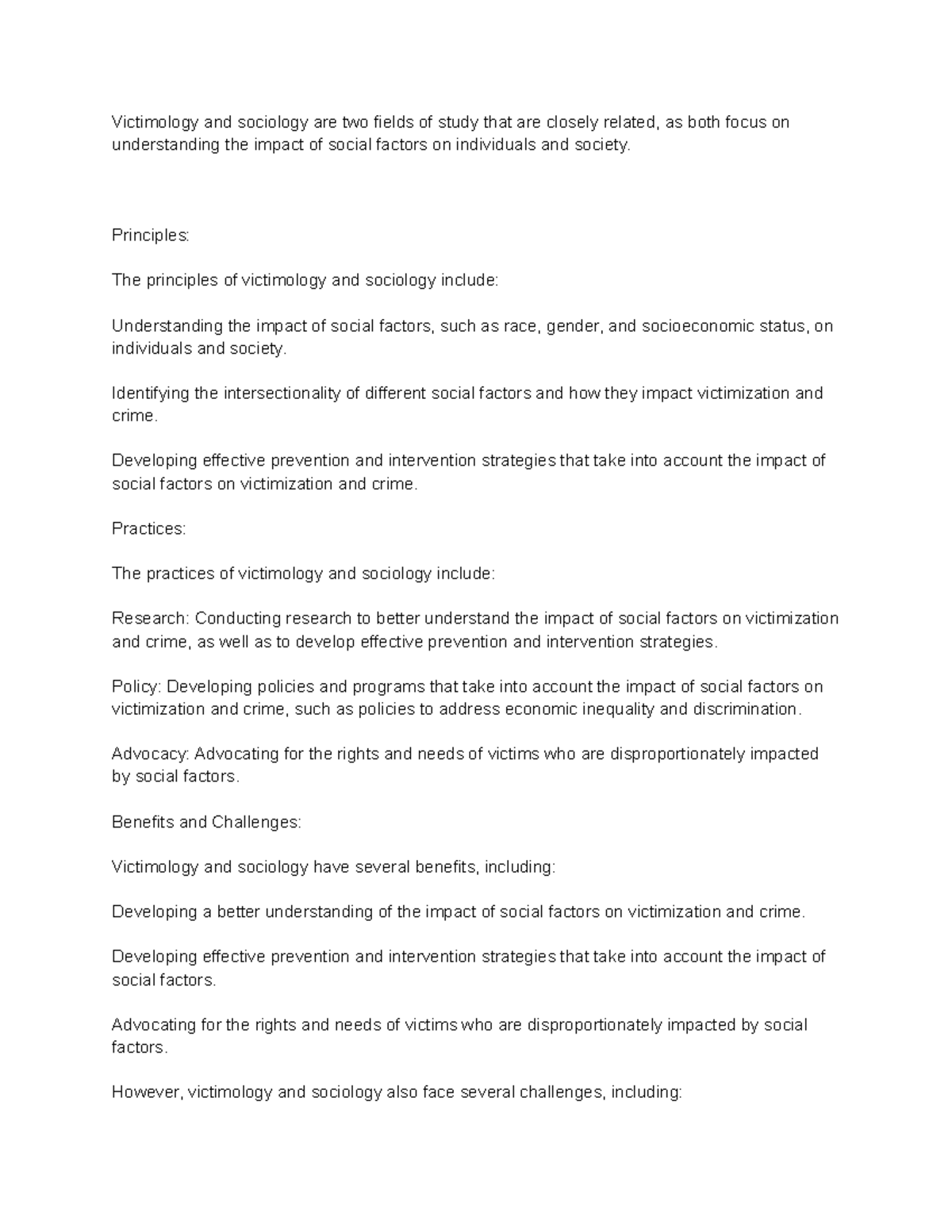 Victimology and Sociology - Principles: The principles of victimology ...