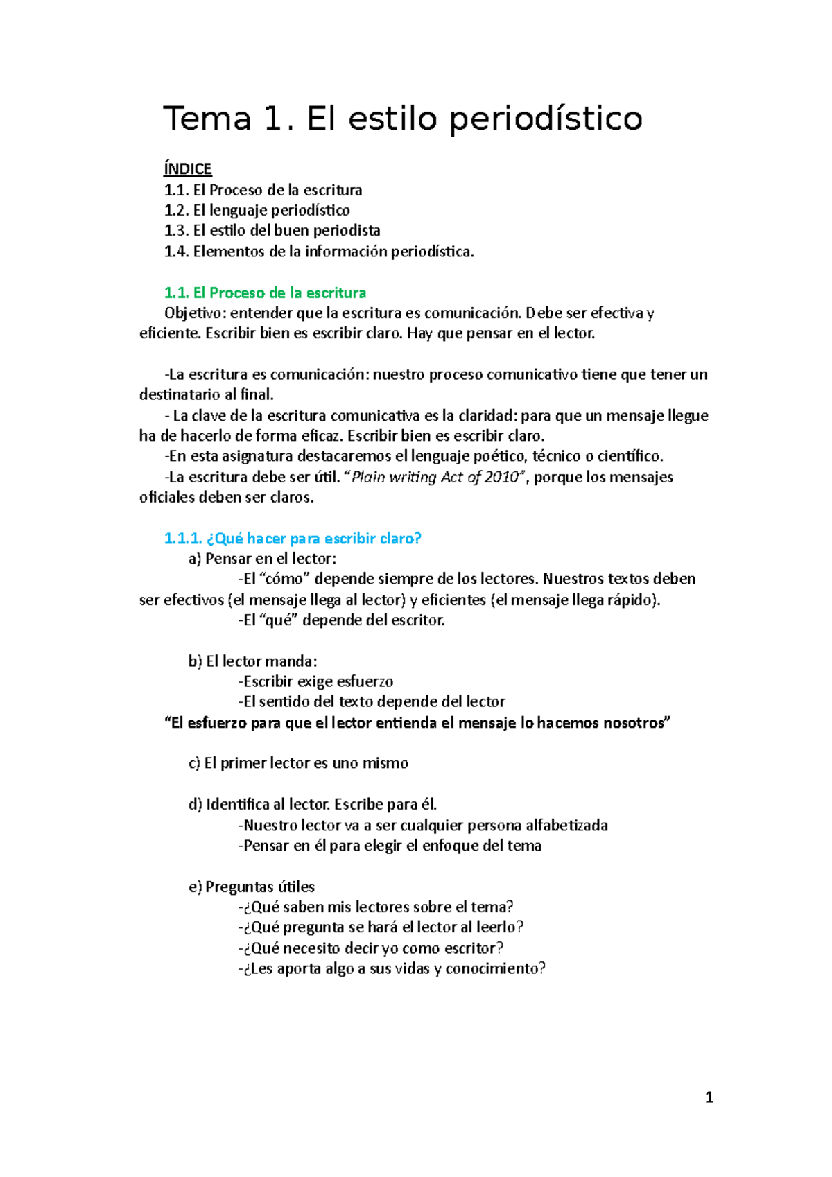 Tema 1. El estilo periodístico - Tema 1. El estilo periodístico ÍNDICE ...