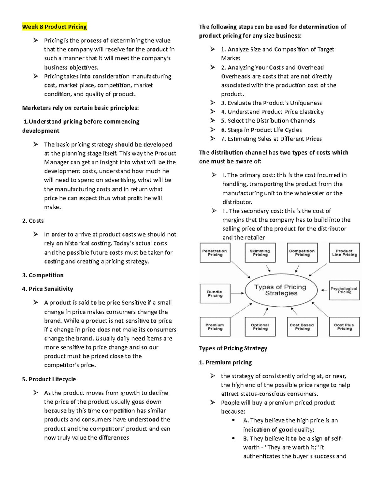 Product-Management - Week 8 Product Pricing: Understand pricing before ...