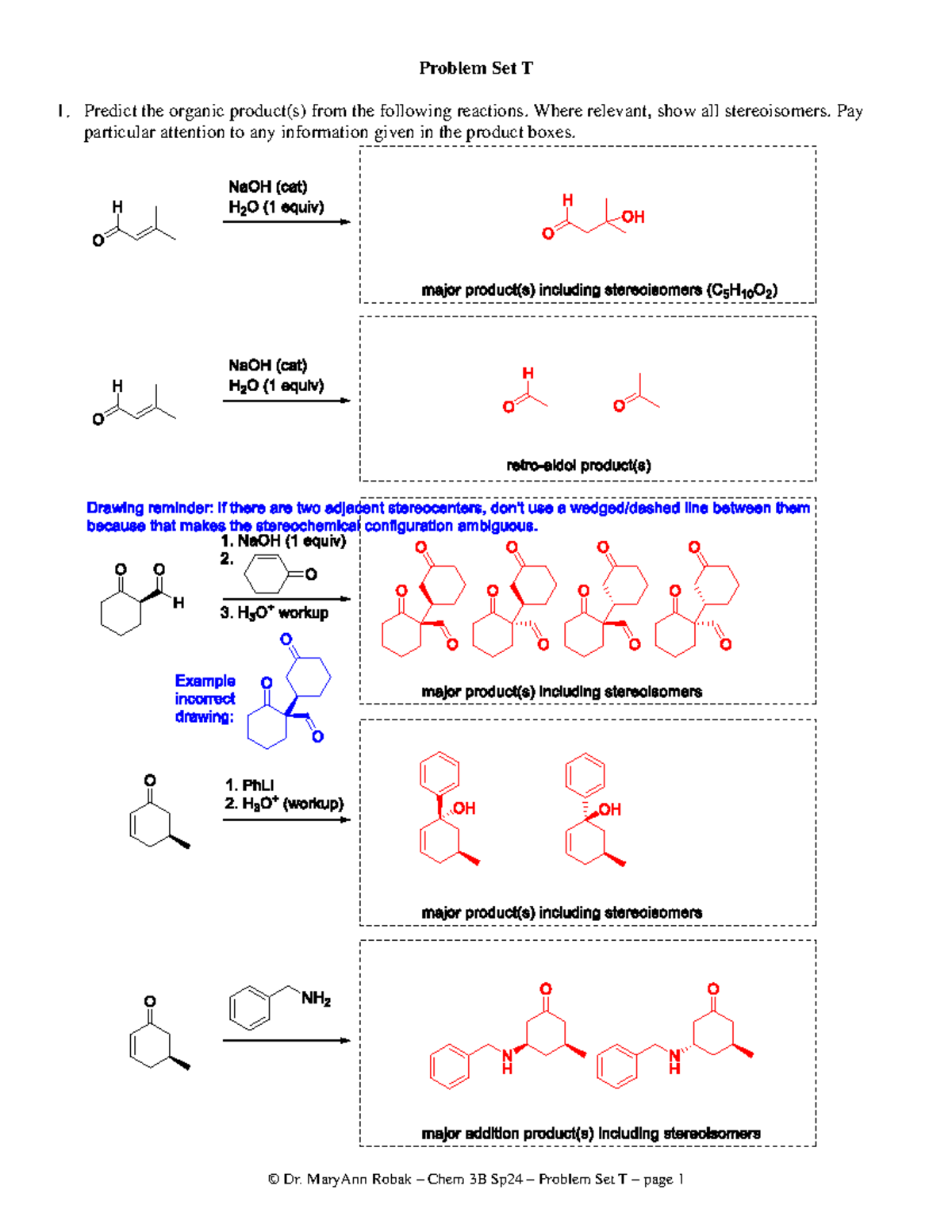 PSet T 3B Sp24 Key - lecture - Problem Set T Predict the organic ...