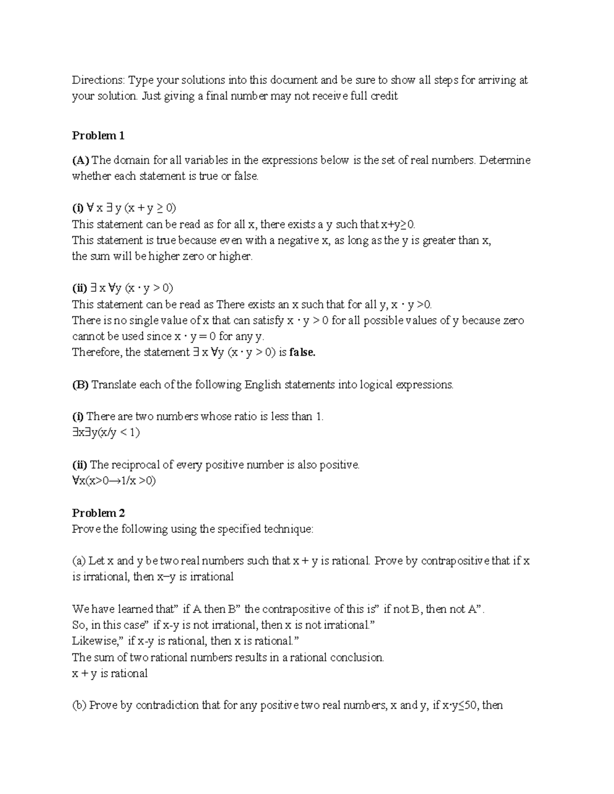 Mat-230 module 4 exam - mod 4 exam - Directions: Type your solutions ...
