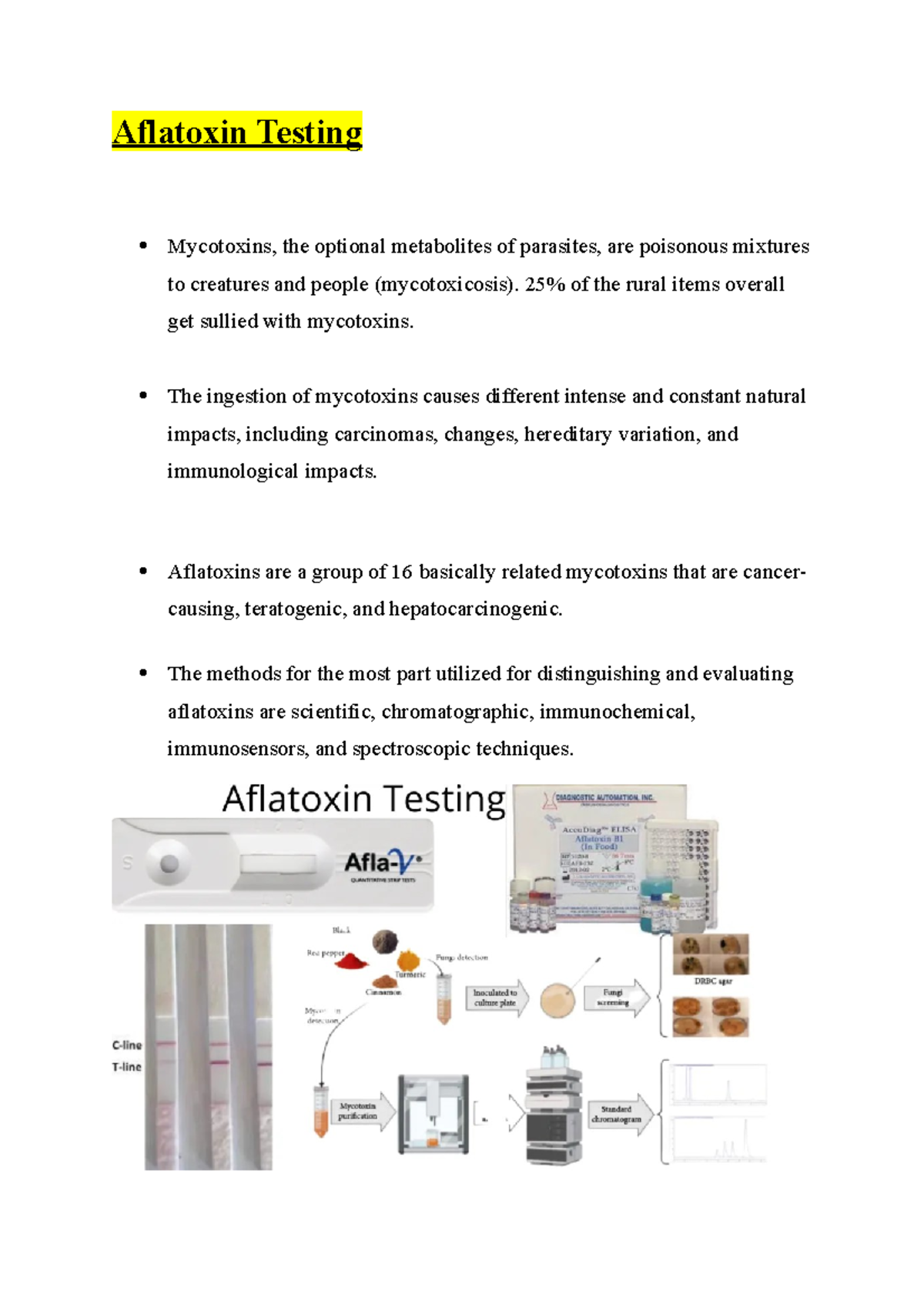 Aflatoxin Testing - INFORMATIVE NOTES - Aflatoxin Testing Mycotoxins ...