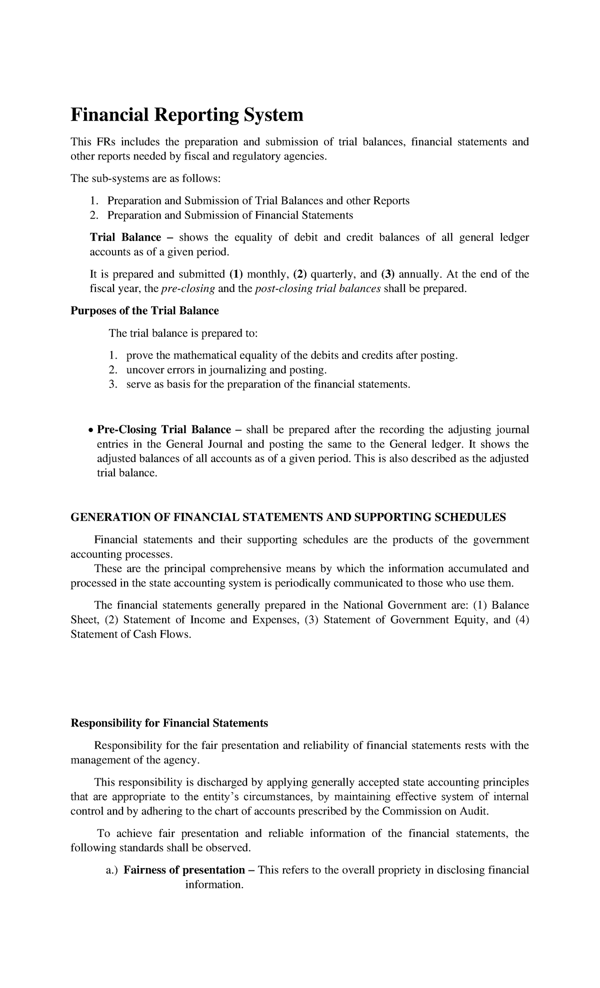 Module-4 lec - Financial Reporting System This FRs includes the ...