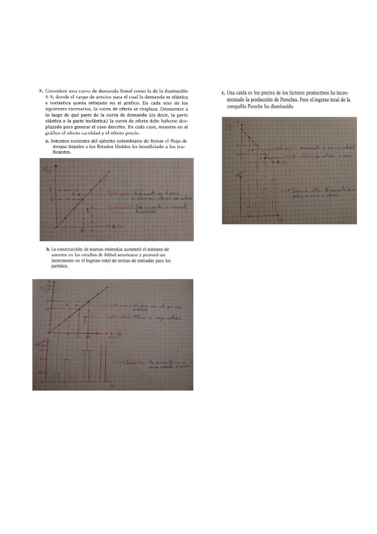 Micro 7 Y 8 - Trabajos - 7. Considere una curva de demanda lineal como ...