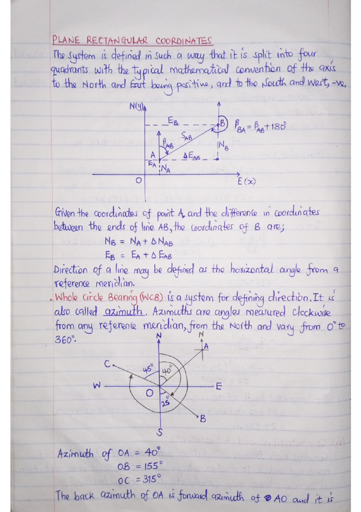Traverse Notes - Geospatial information Science - Studocu