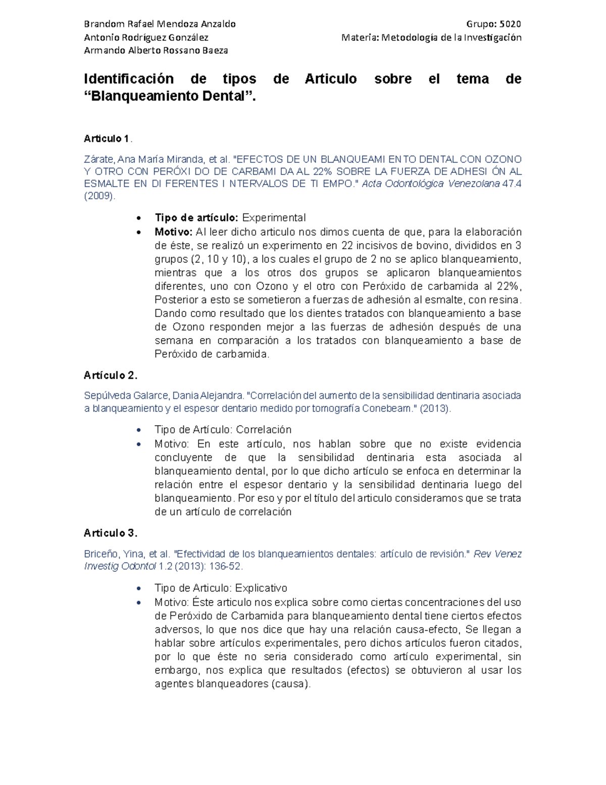 Identificación de tipos de Articulo sobre el tema de - Brandom Rafael ...