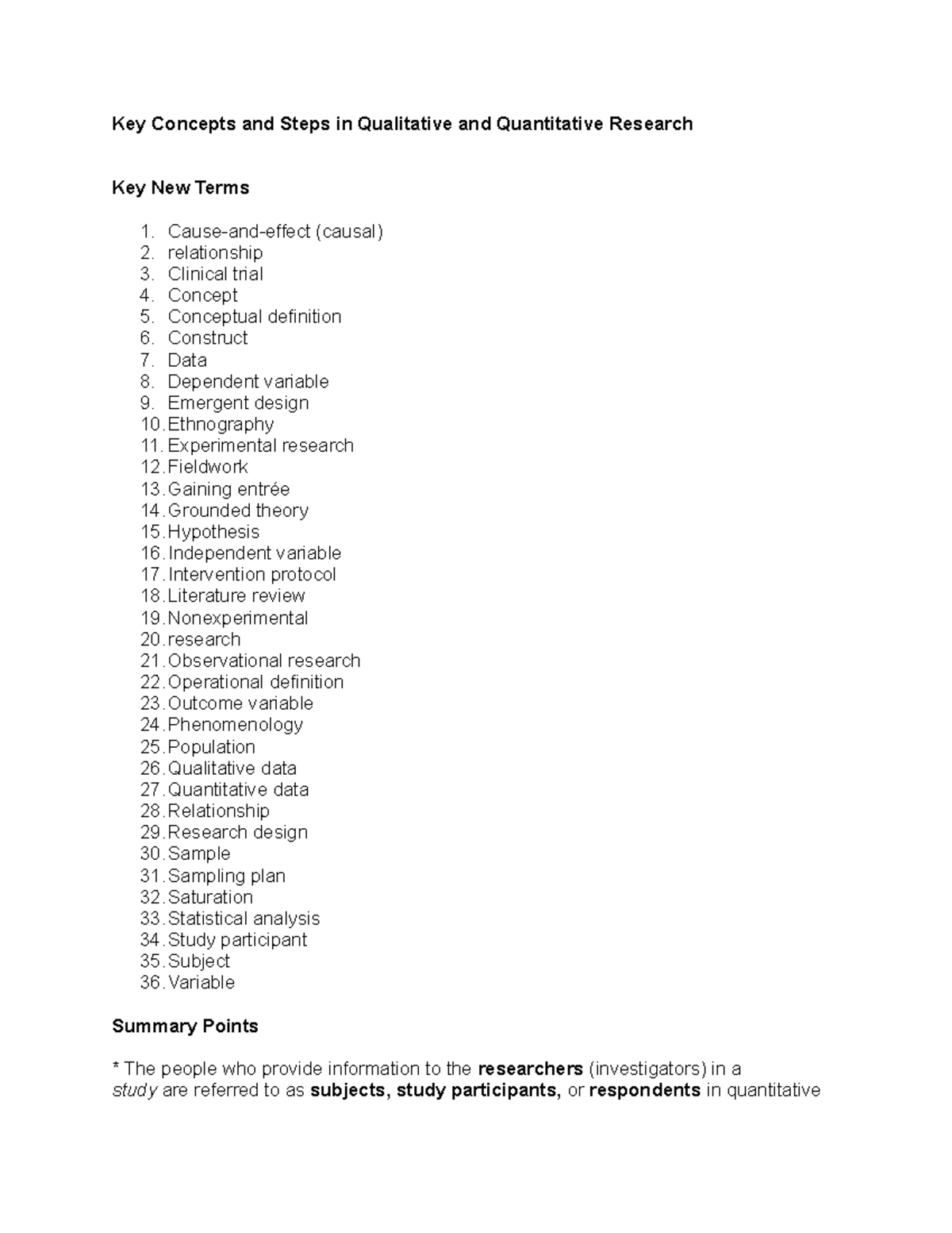 Key Concepts and Steps in Qualitative and Quantitative Research - The ...