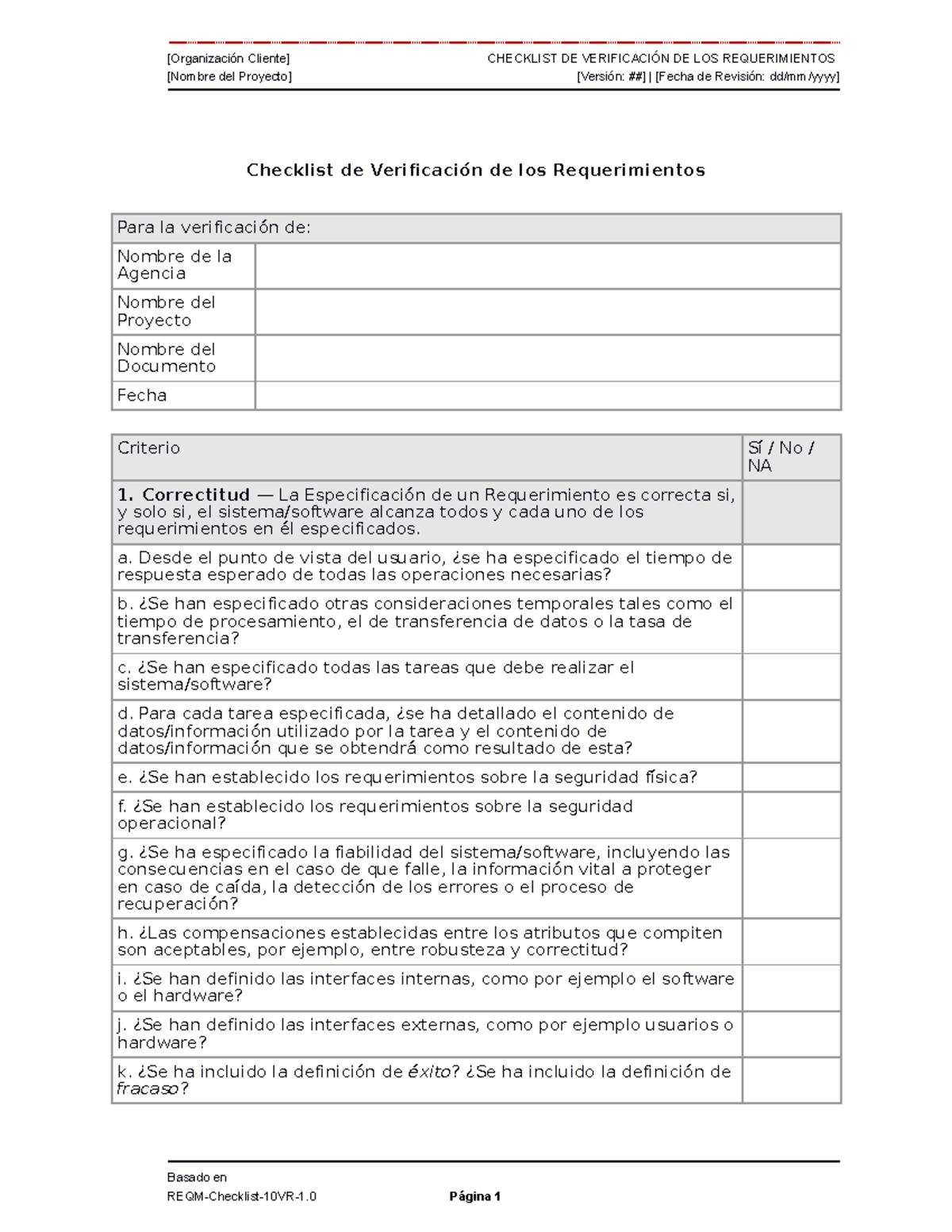 Checklist Requerimientos - [Nombre del Proyecto] [Versión: ##] | [Fecha ...