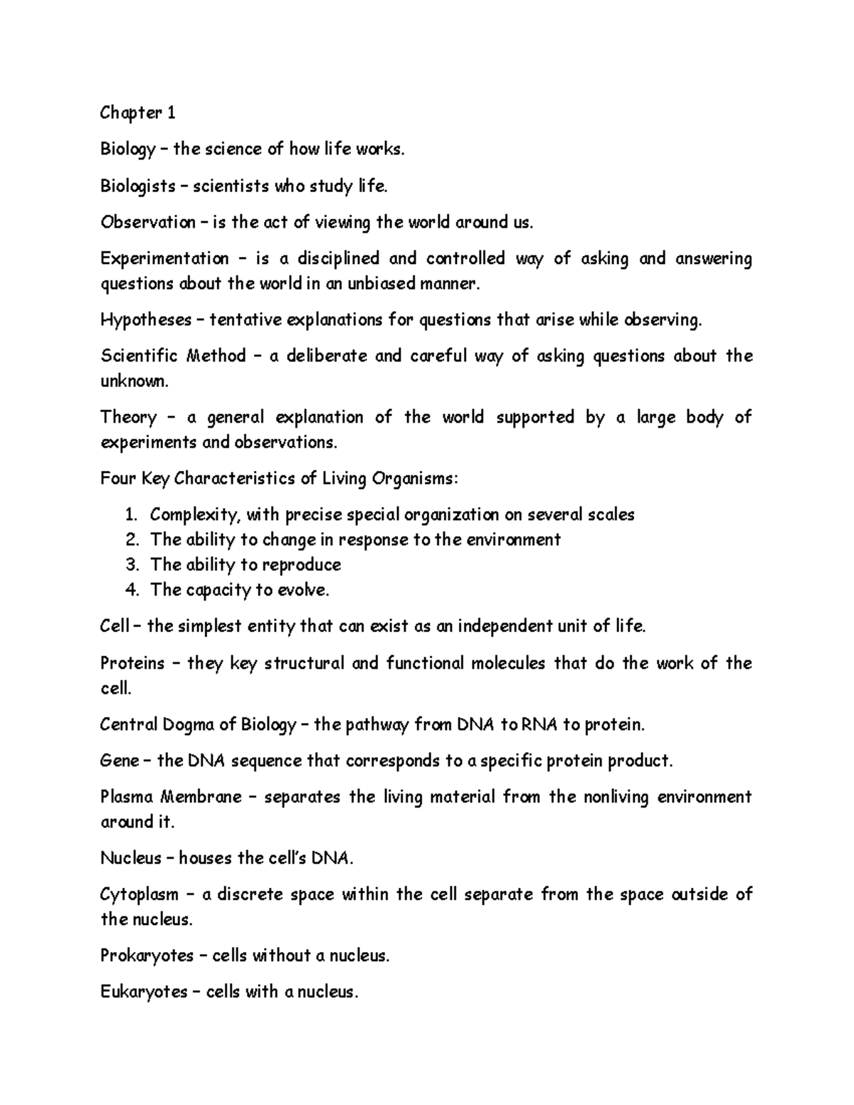 Summary Biology: How Life Works - Chapter 1 Biology – the science of ...