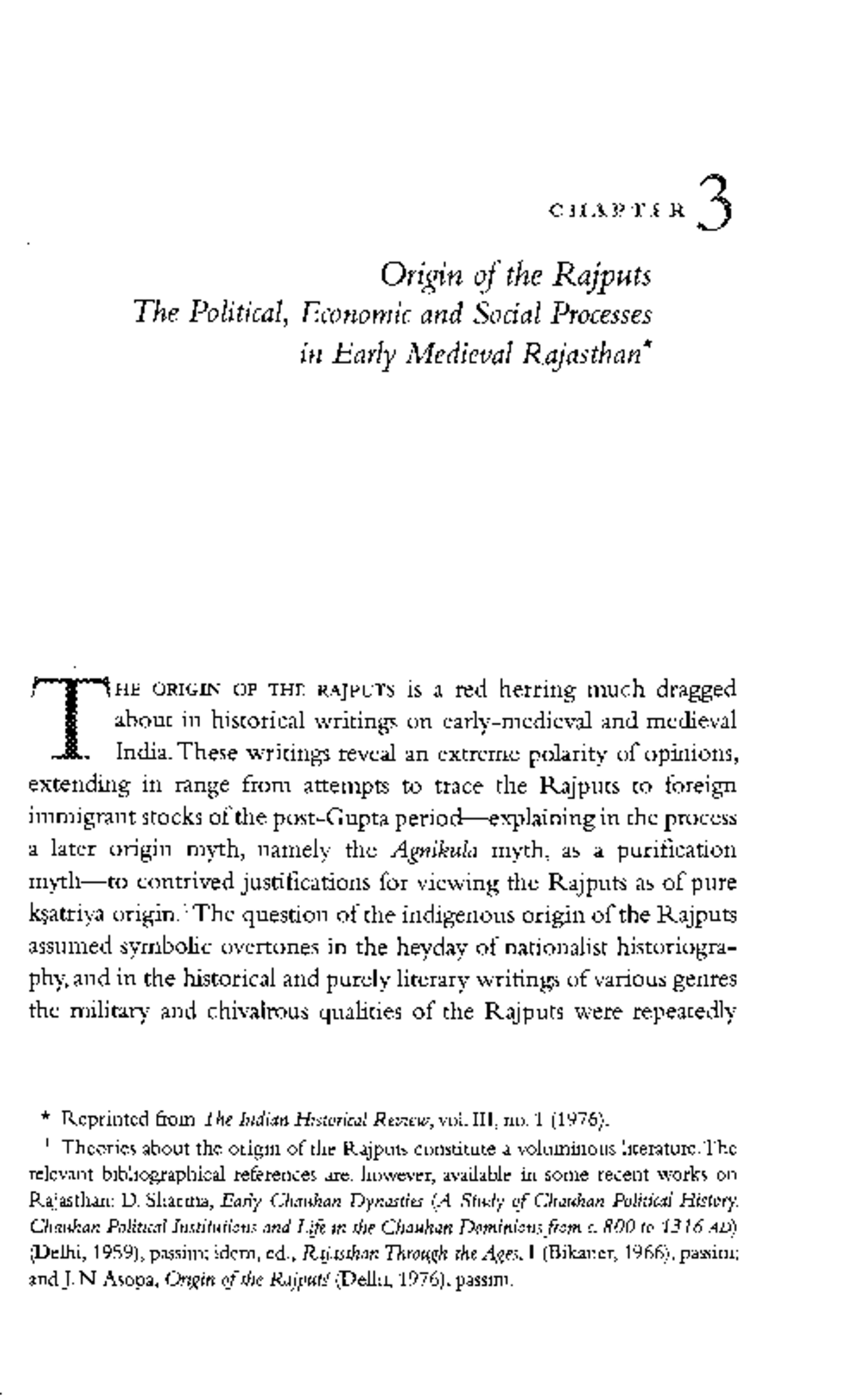 Origin of Rajputs - CHAPTER 3 Origin of the Rajputs The Political ...