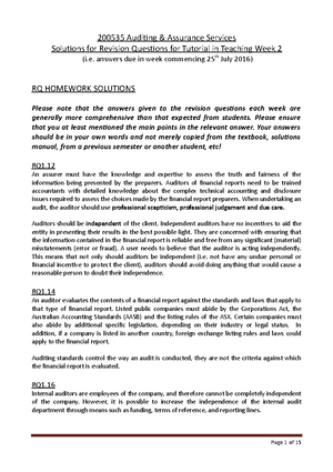 ACCT3006 Assignment Case Study - ACCT3006 – Auditing and Assurance ...