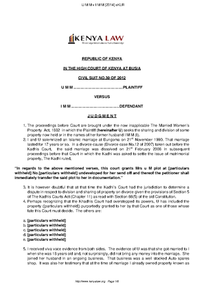 Example of a blank Kenyan Deed Title - property theory - Studocu