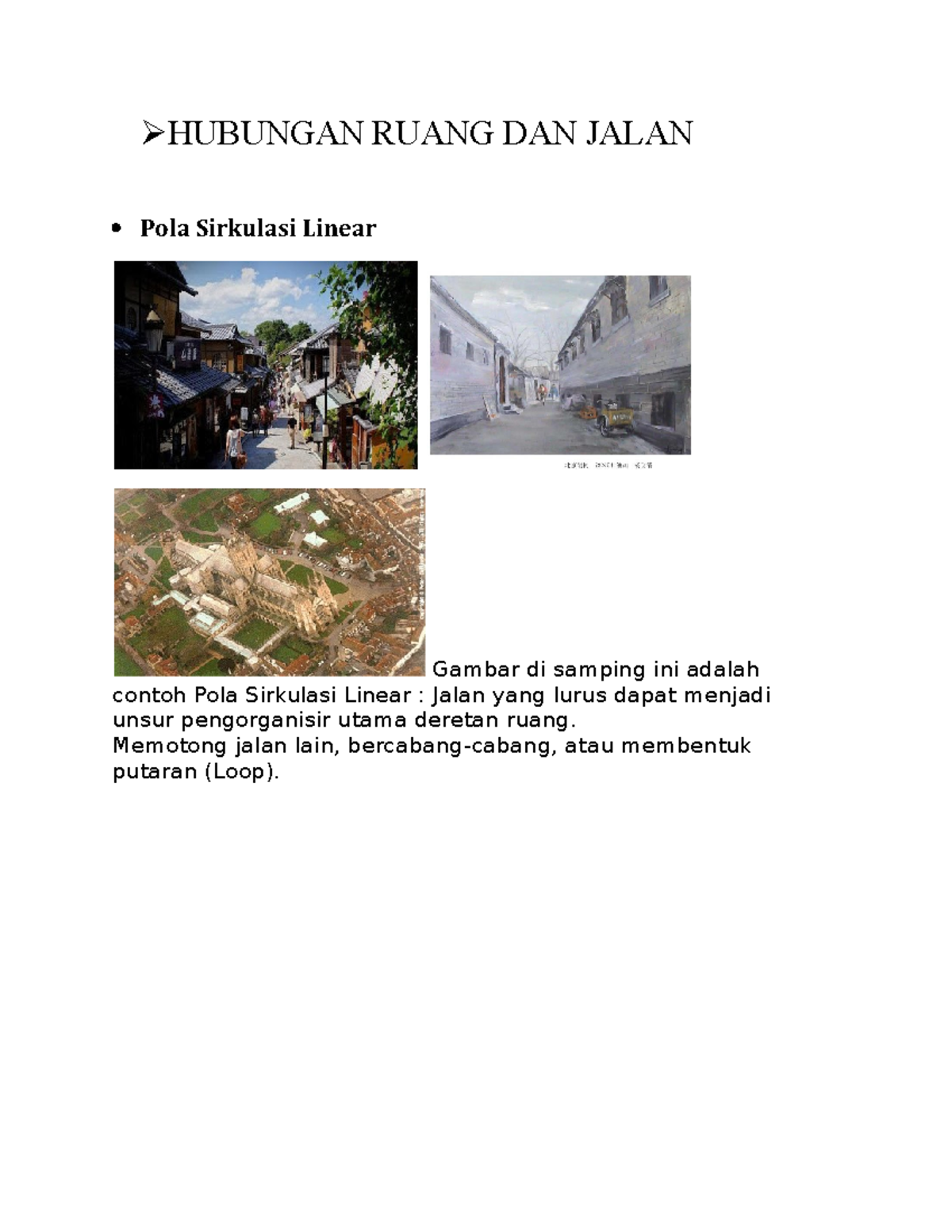 Hubungan Ruang DAN Jalan 1 - HUBUNGAN RUANG DAN JALAN Pola Sirkulasi ...