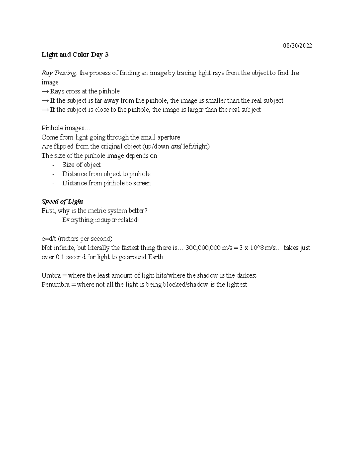 Lecture Day 3 - Professor: Sasha Novack The Physics of Light and Color ...