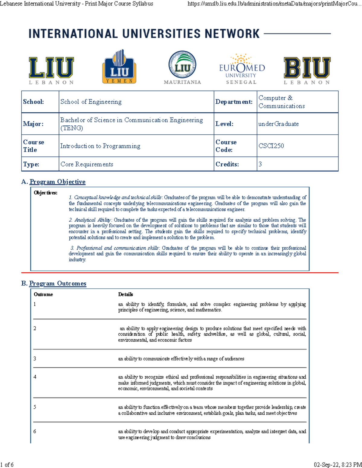 Csci250 - HBHBHB - School: School of Engineering Department: Computer ...