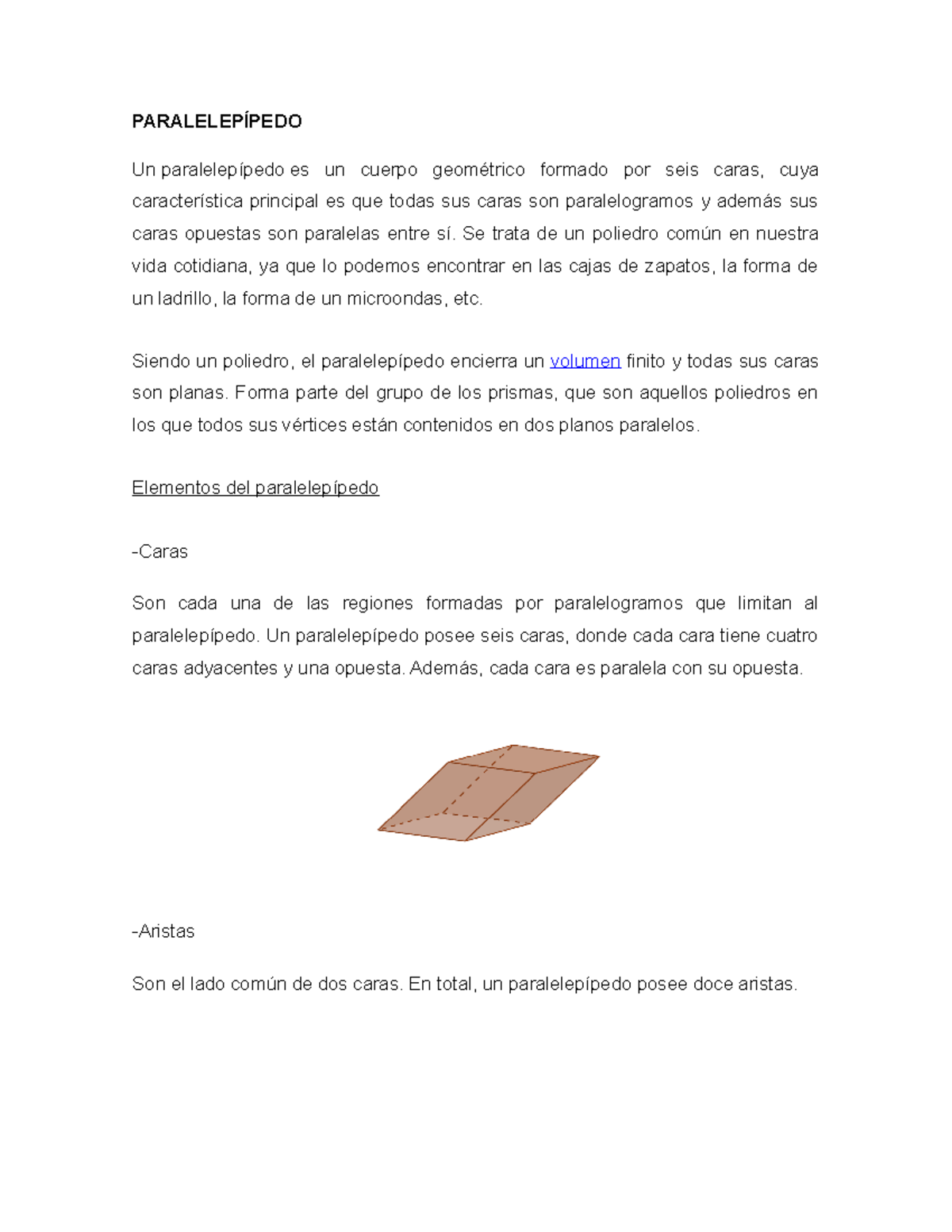 Paralelepípedo - Espero te ayude con tu tarea. - PARALELEPÍPEDO Un ...