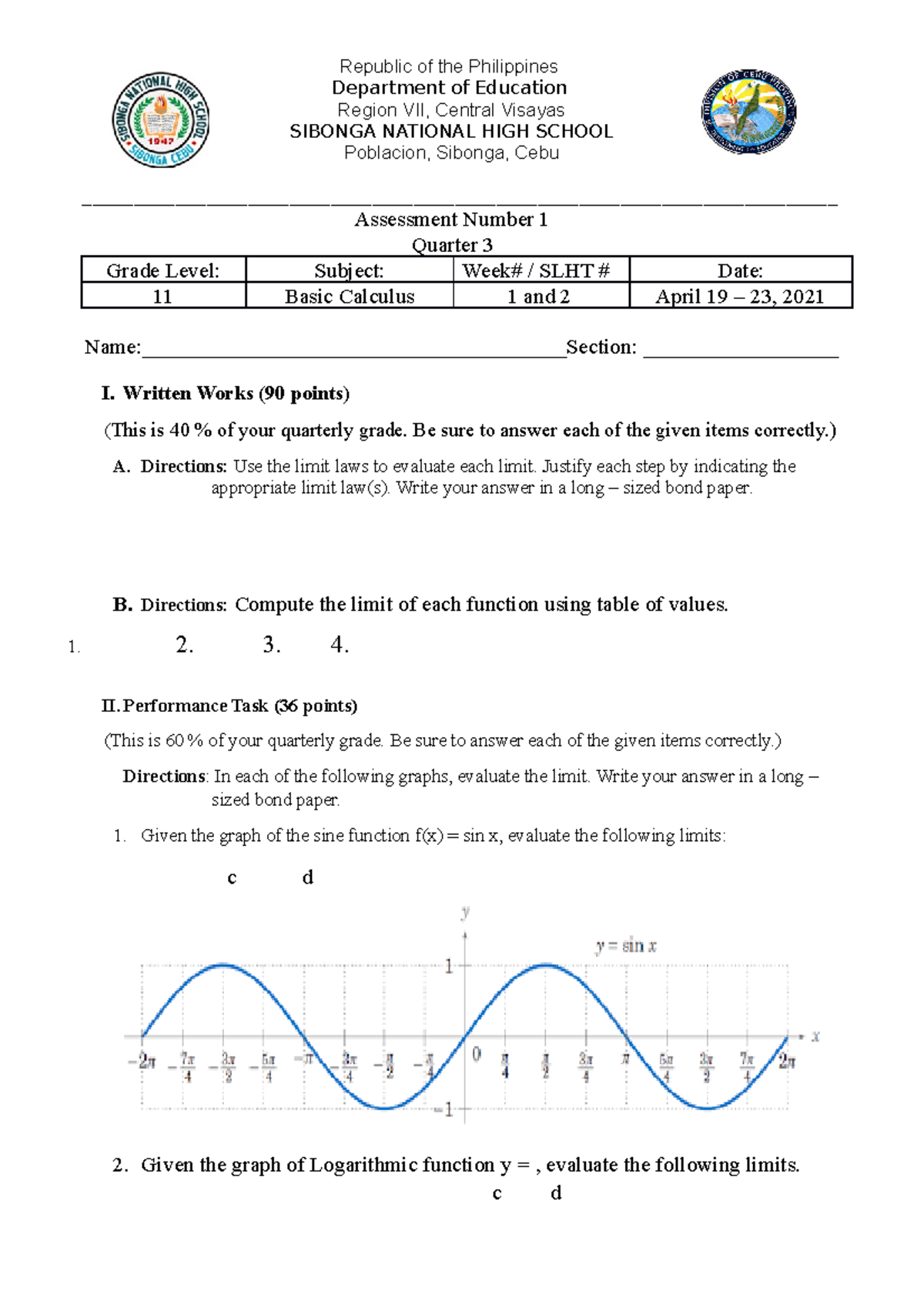 Assessment-1-Q3 - bas cal talaga - Republic of the Philippines ...