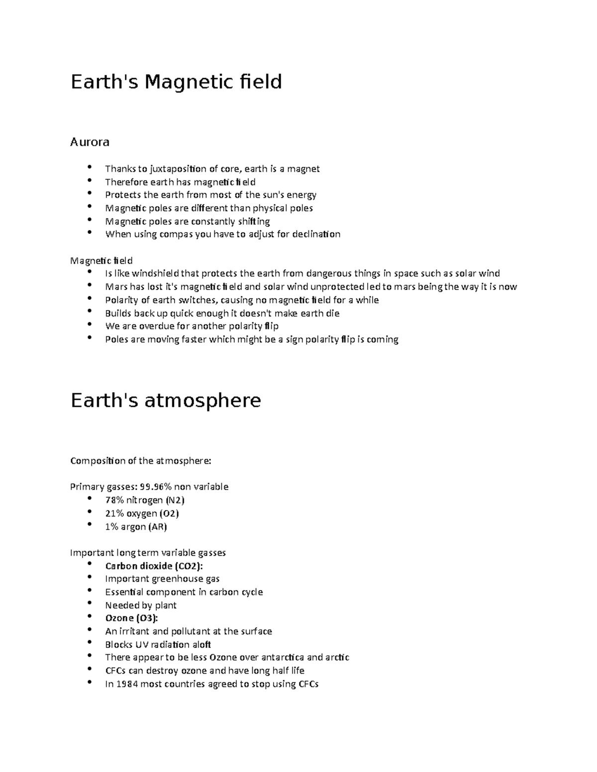 Geo Notes 10 - Earth's Magnetic field Aurora Thanks to juxtaposition of ...