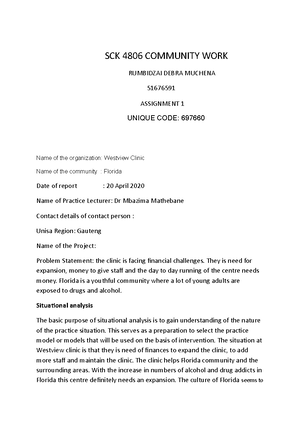 Casework Process Report 01 FOR Client A Final - MODULE CODE: BSW4805 ...