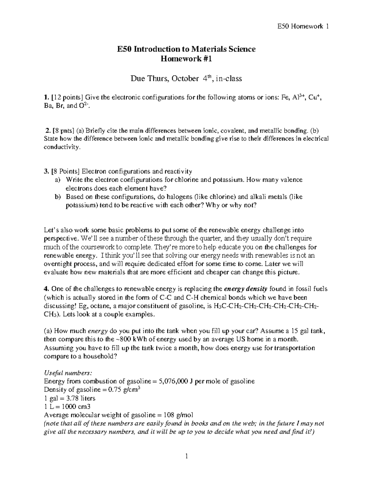 Homework 1 - Weekly Assignment - E50 Homework 1 E50 Introduction to ...