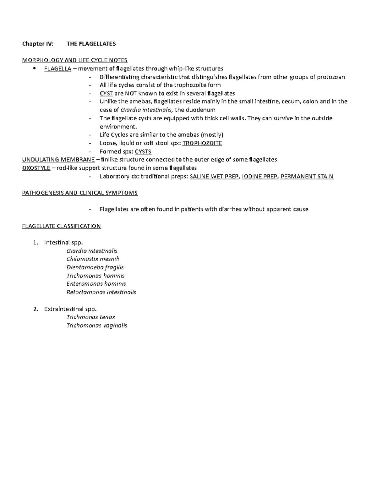 Chapter-IV Flagellates - Chapter IV: THE FLAGELLATES MORPHOLOGY AND ...