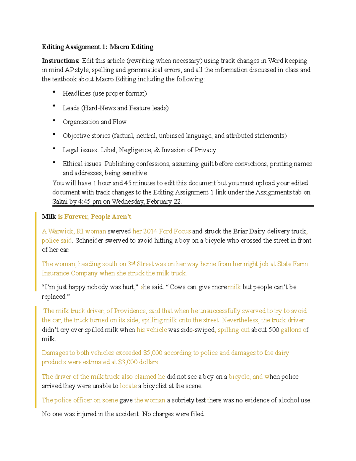 Editing-Assignment 1 - Editing Assignment 1: Macro Editing Instructions ...