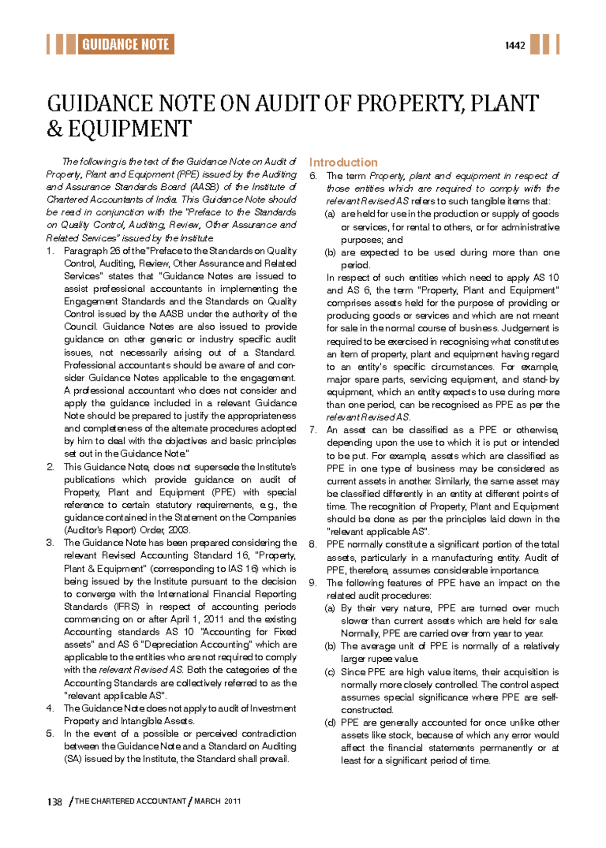Guidance Note Audit GUIDANCE NOTE GUIDANCE NOTE ON AUDIT OF PROPERTY guidance-note-audit-guidance-note-guidance-note-on-audit-of-property