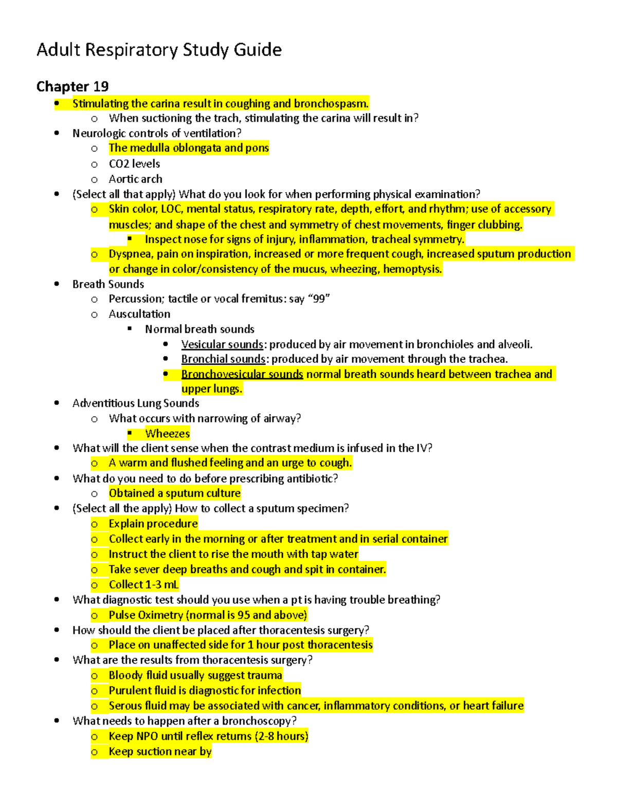 Adult Respiratory Study Guide - Adult Respiratory Study Guide Chapter ...