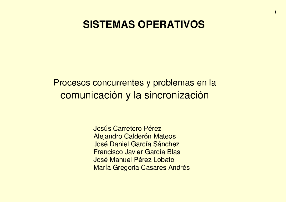 01Concurrencia - clase de concurrencia - SISTEMAS OPERATIVOS Procesos ...