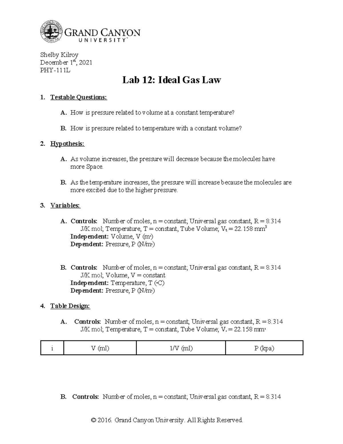 PHY-111L-RS-Lab12 Ideal Gas Law - Shelby Kilroy December 1st, 2021 PHY ...