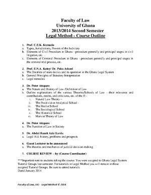 Legal Method ( Civil Procedure) Personal Notes - legal method - UG ...