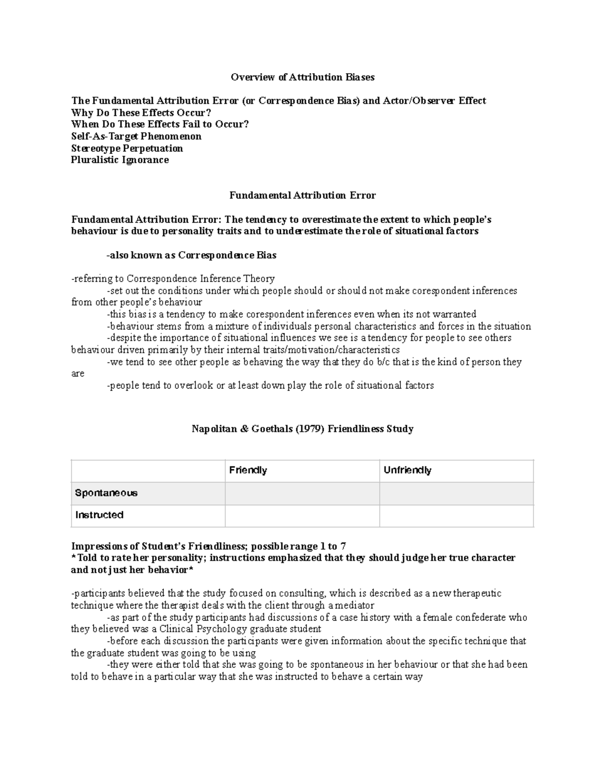 Attribution Biases - Overview of Attribution Biases The Fundamental ...